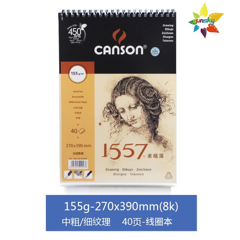 Canson 1557 8K/16K/32K,Sketch Pad Book Spiral Boun... – Grandado