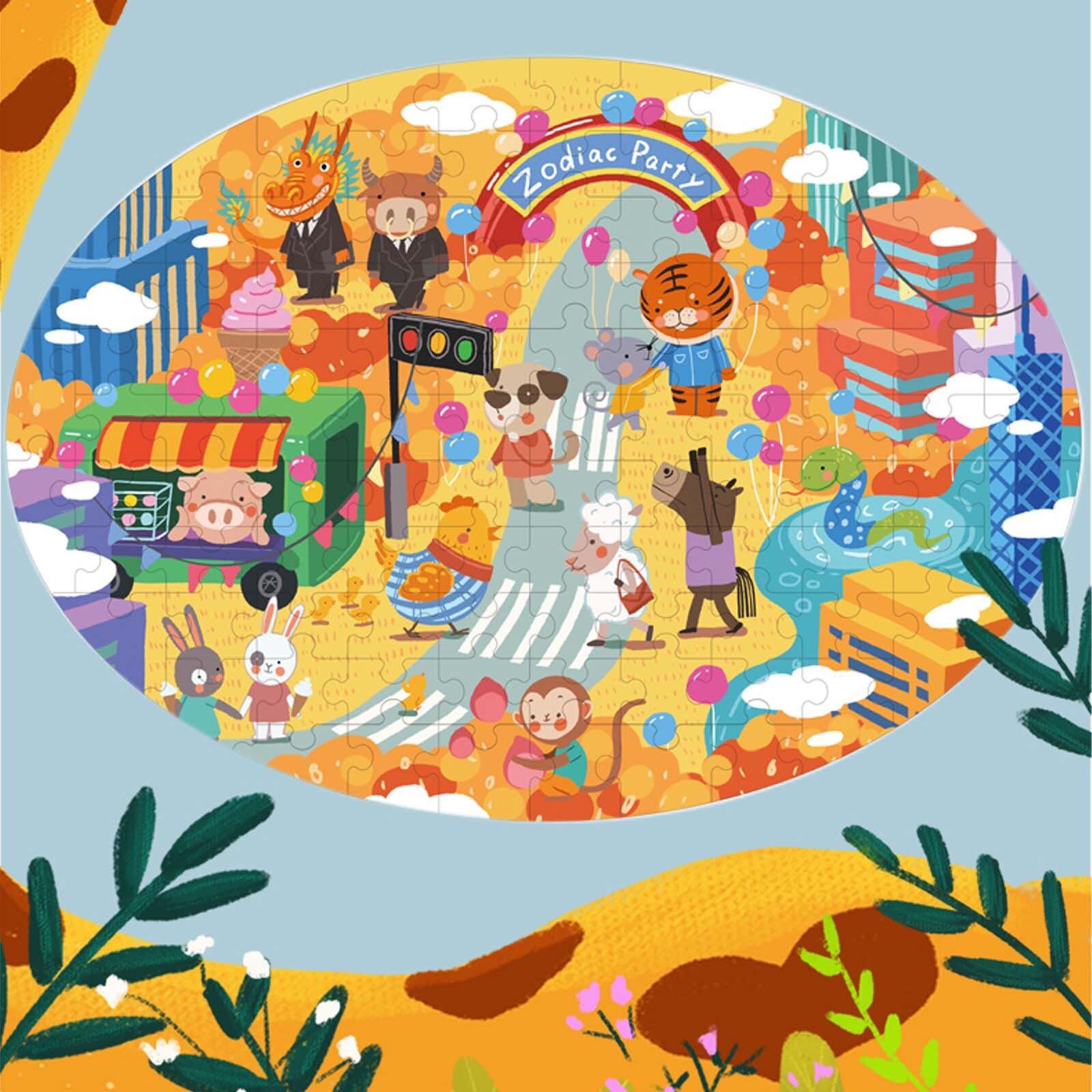 Onregelmatige Vorm Dinosaurus Patroon Puzzel Ntell... – Vicedeal