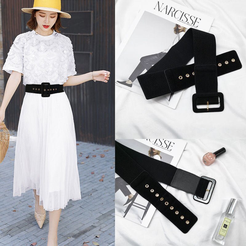 Woolen Cloth Women Belts Luxury Brand Square Buckl... – Grandado