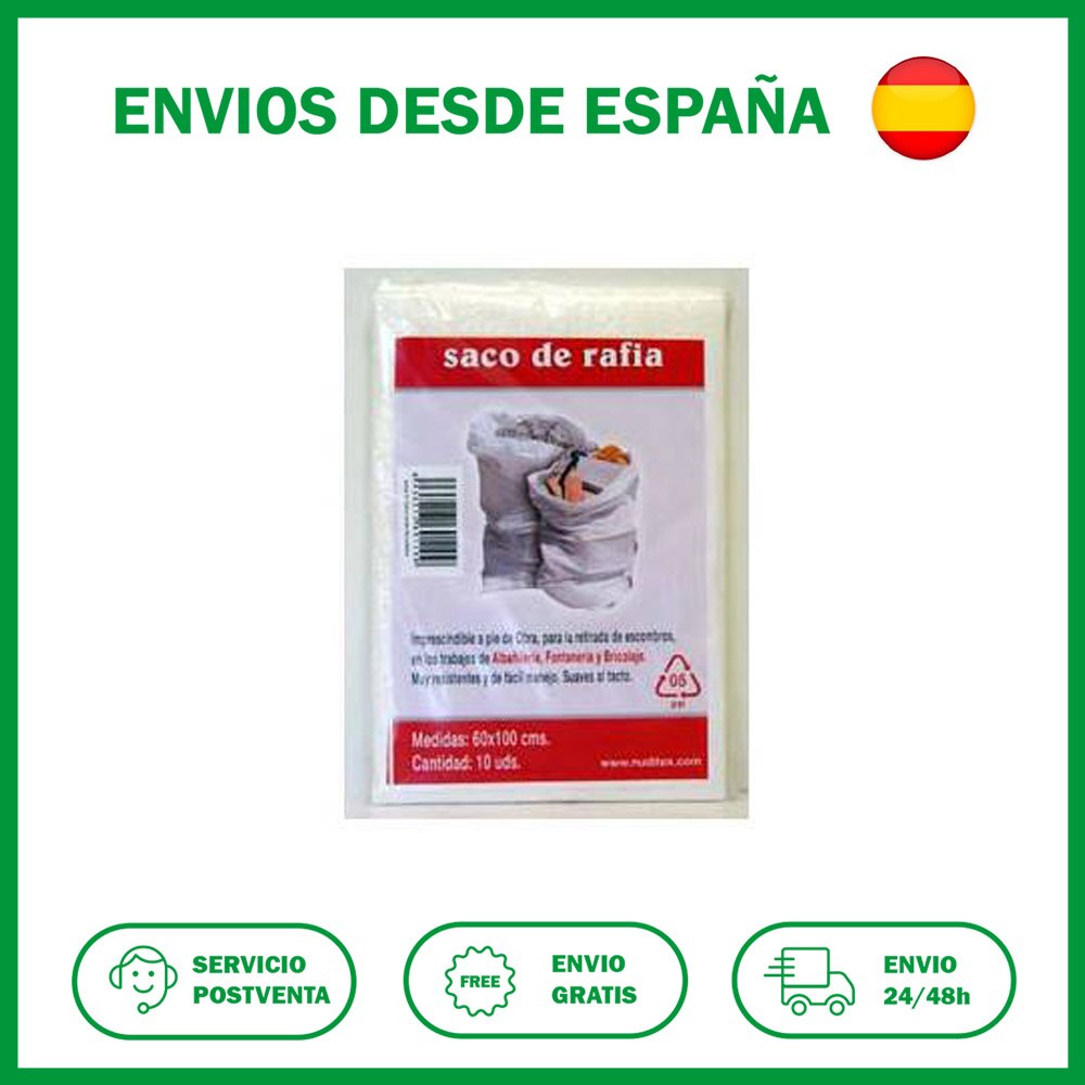Saco Rafia (Pack 10 Uds.) 60x100. Recipientes de l... – Grandado