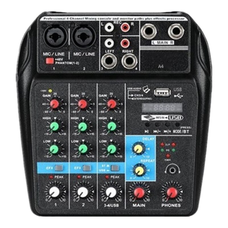 A4 o Mixer 4 Channels with USB Reverb Effect o Mix... – Vicedeal