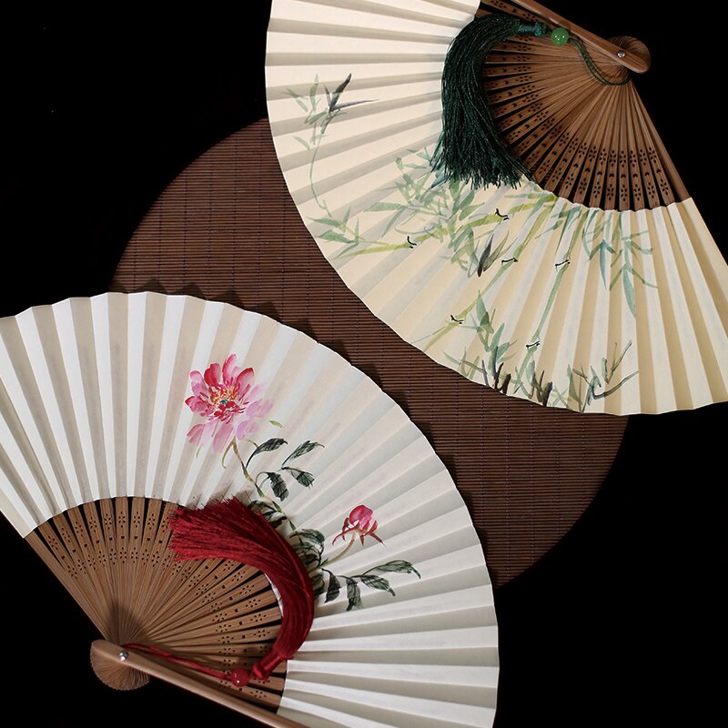 Japanese Style Hand Painted Paper Fan 21.5*41cm Ve... – Grandado