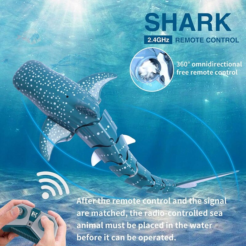 2.4G RC Simulation Shark Toys 4CH Waterproof Elect... – Grandado