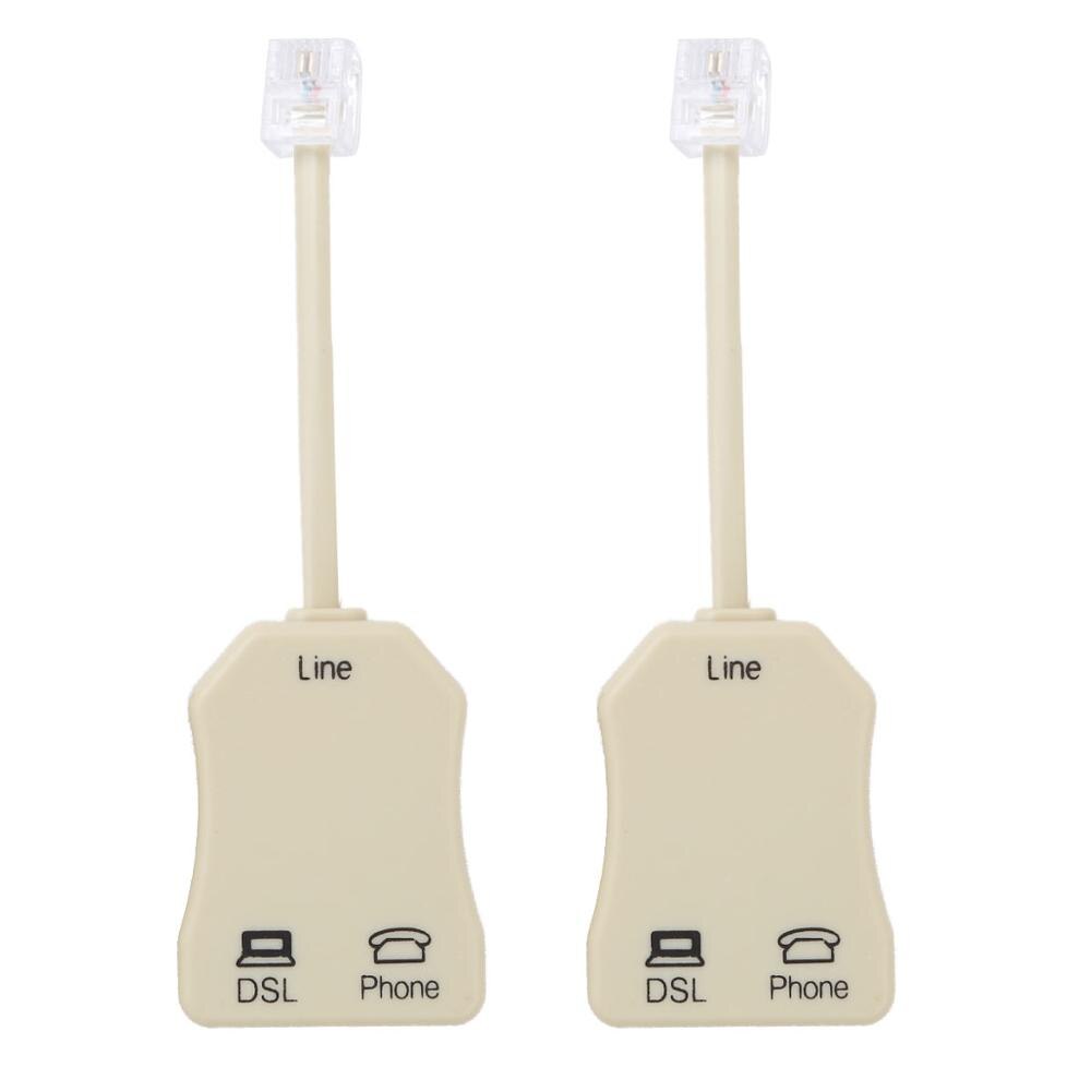 2pcs Dsl Filter Rj11 6p4c Male To 2 Female Telepho Grandado