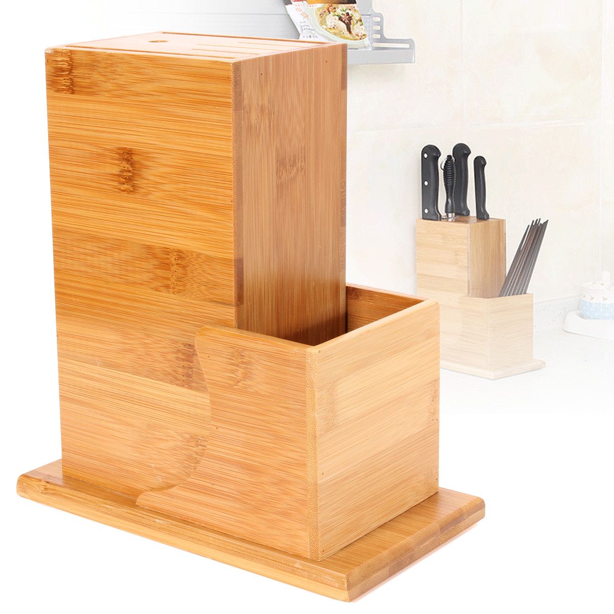 Bamboo Kitchen Wood Knife Holder Multifunctional S... – Grandado
