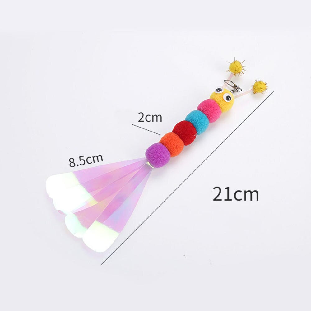 Funny Pet Cat Play Toy Teaser Bell Plush Feather S... – Grandado