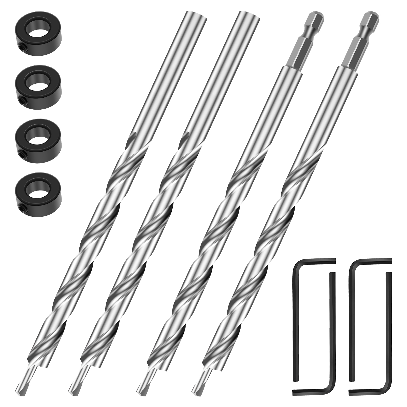 Woodworking Twist Drill Bit Set Four Slot Four Bla... – Grandado