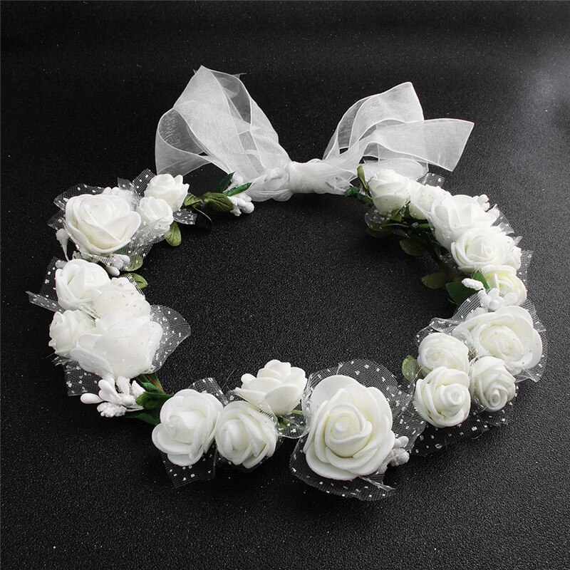 Women Bezel Flowers Head Girls Flower Crown Wreath... – Grandado