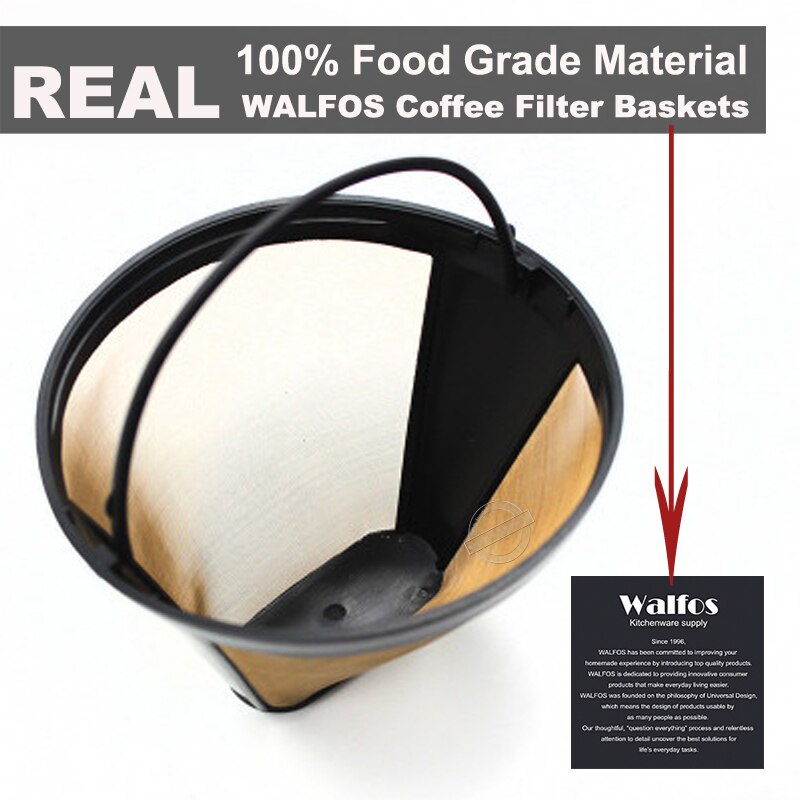 WALFOS Cone Shape Permanent Coffee Filter 10-12 Cu... – Grandado