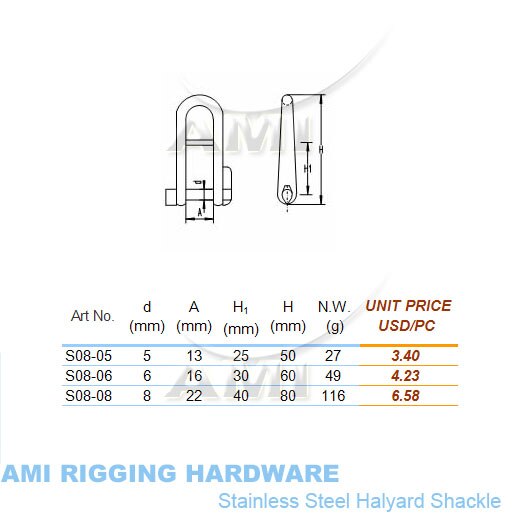 6Mm Halyard Beugel Rvs 316 Marine Boot Rigging Har... – Vicedeal