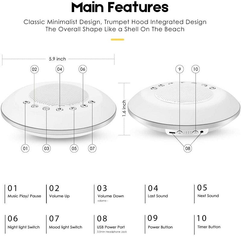 Baby Smart Music White Noise Machine Voice Sensor ... – Grandado