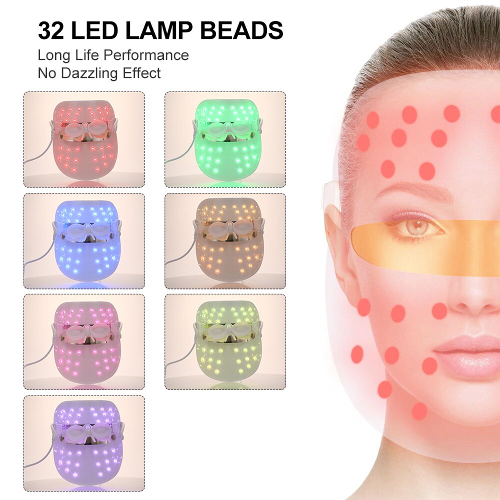 7 Colors Light Therapy Facial Led Mask Facial Beau... – Grandado