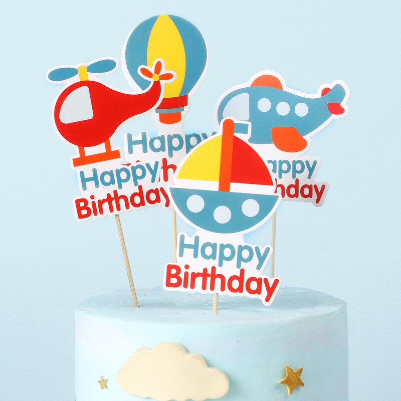 Happy Birthday Cake Plane Car Bus Engineering Vehi... – Grandado