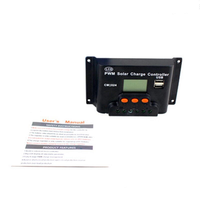 Lcd dobbel usb solcellelader kontroller 10a 12v/24... – Vicedeal