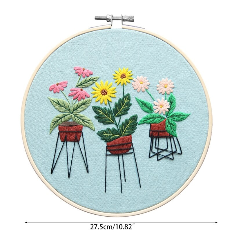 Embroidery Starter Kit Basic Cross Stitch Set Flow... – Grandado