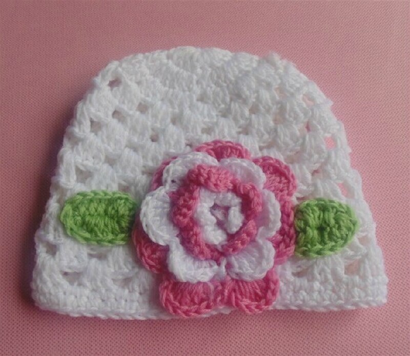 Baby Girls Cute Big Flower Knit Hat Cap for Baby K... – Grandado