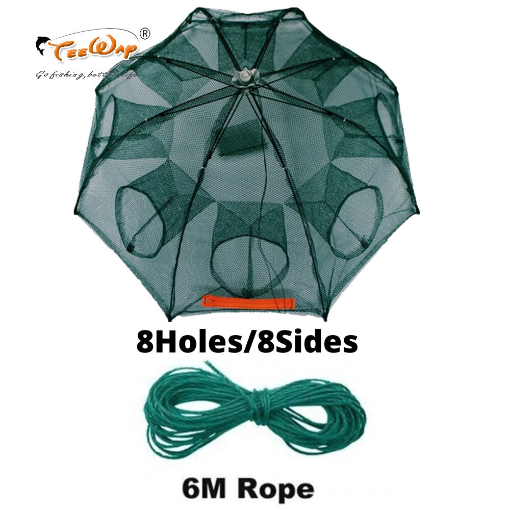 8 Enter Fishing Net Nylon Foldable Catch Fish Trap... – Grandado
