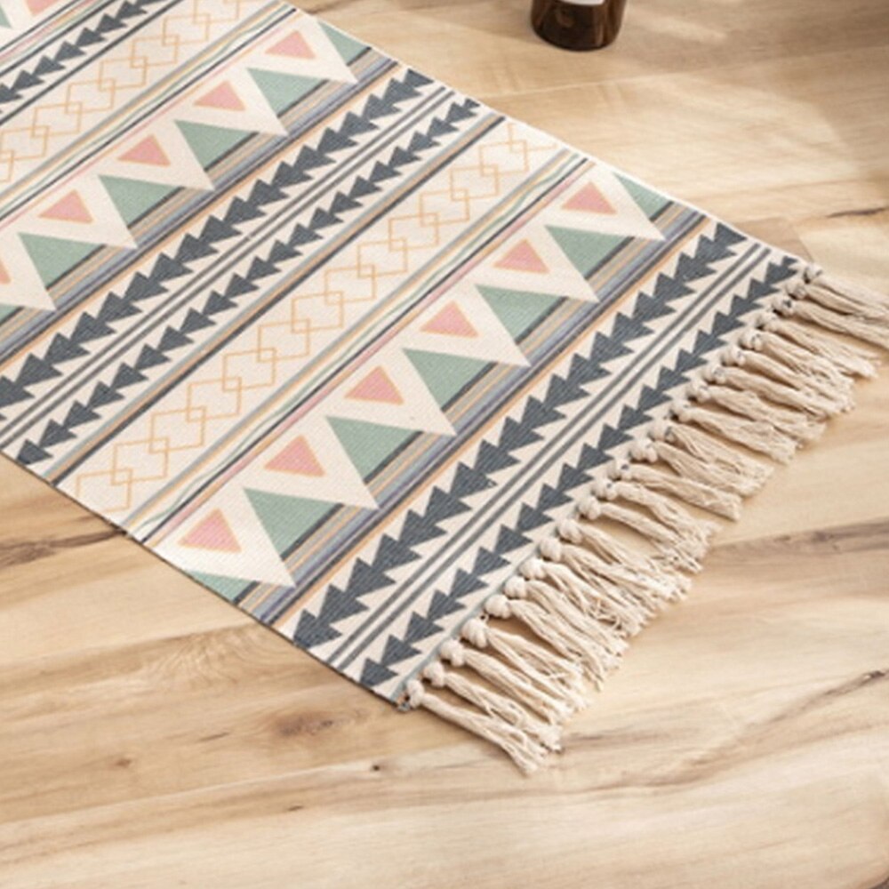 Floor Mat Retro Ethnic Tassel Mat Romantic Soviet ... – Grandado