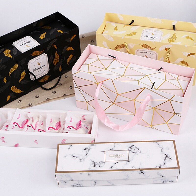 1xCreative Flamingo Box Marble Paper Bag Nougat Co... – Grandado