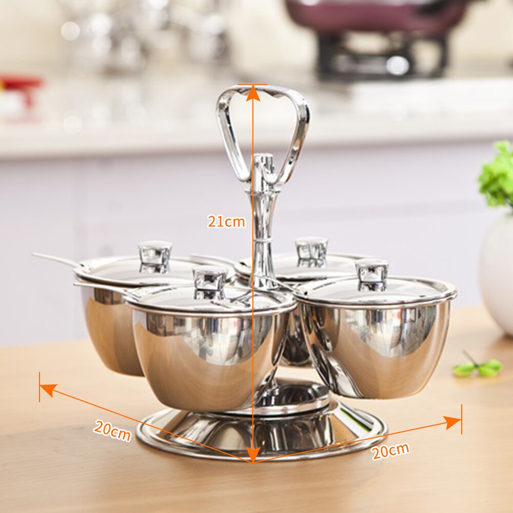 4 in 1 Stainless Steel Salt Sugar Bowel Condiment ... – Grandado