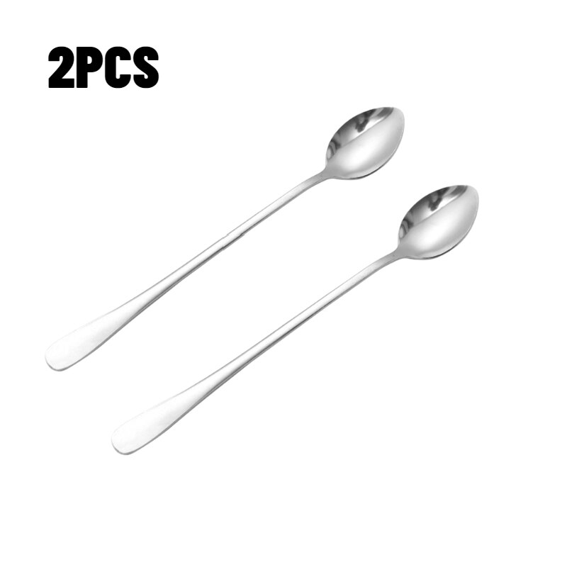 Long Handled Spoon Stainless Steel Coffee Spoon Si... – Vicedeal