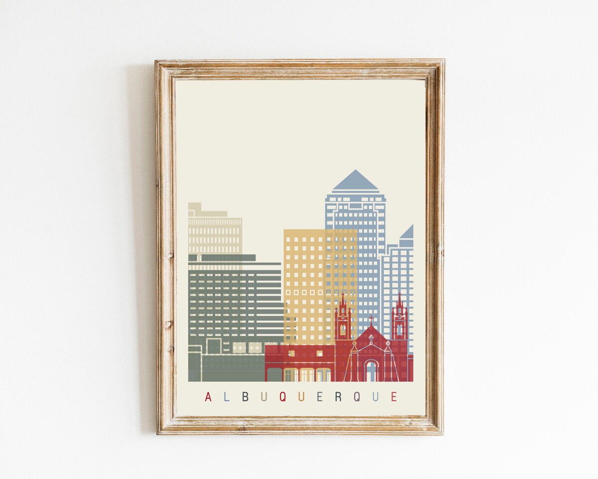 Albuquerque Skyline Poster - Lámina Artistica Deco... – Vicedeal