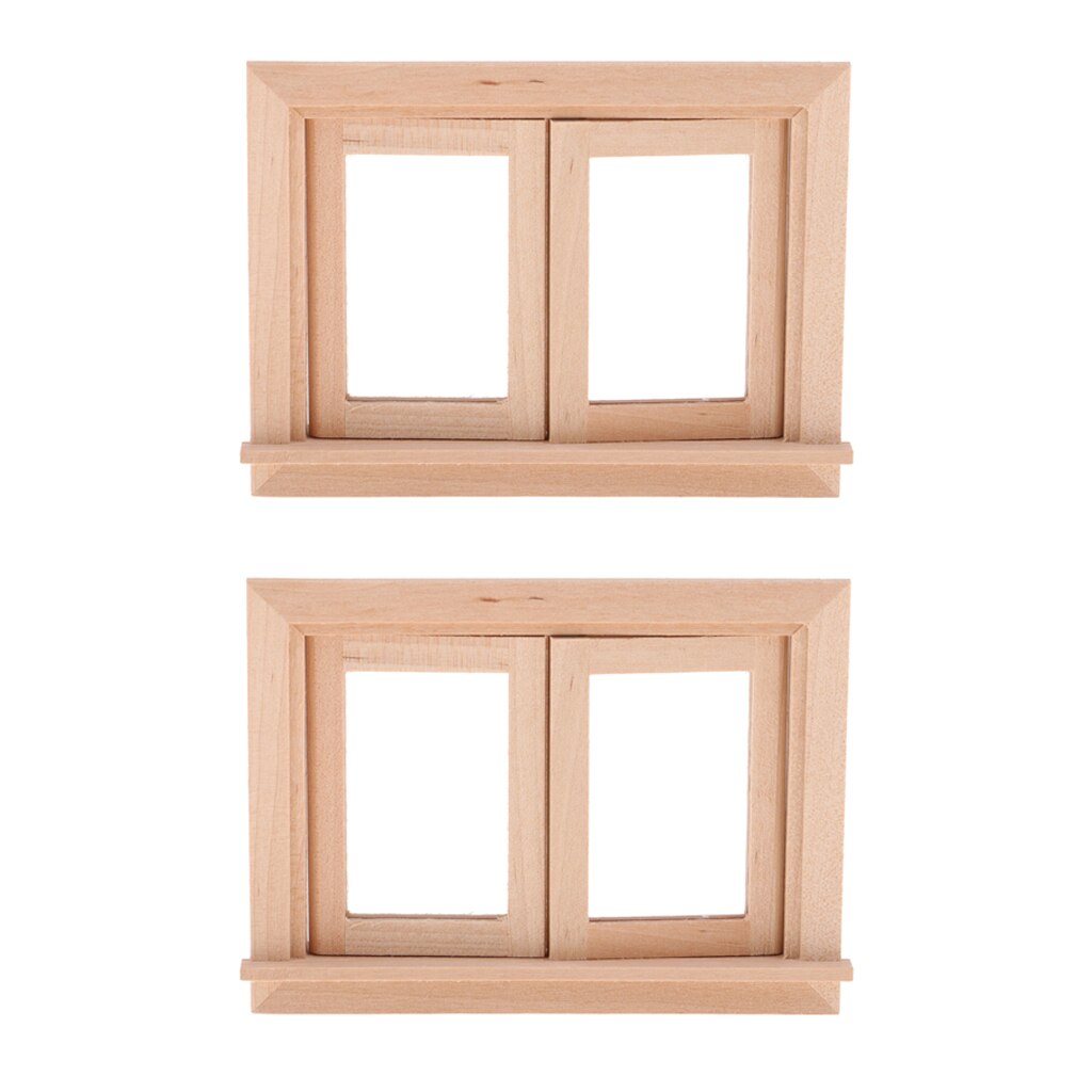 2x Unpainted Mini Wood 2-Pane Window Frame for 1/1... – Grandado