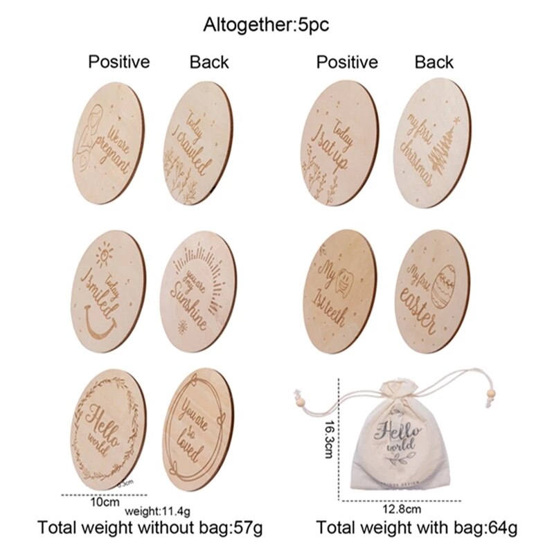 Two-sided Birth Memorial Milestone Cards Printing ... – Grandado