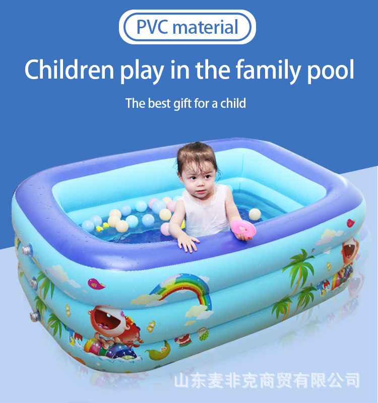 1.3M Kids Pools Inflatable Square Swimming Pool Ba... – Vicedeal