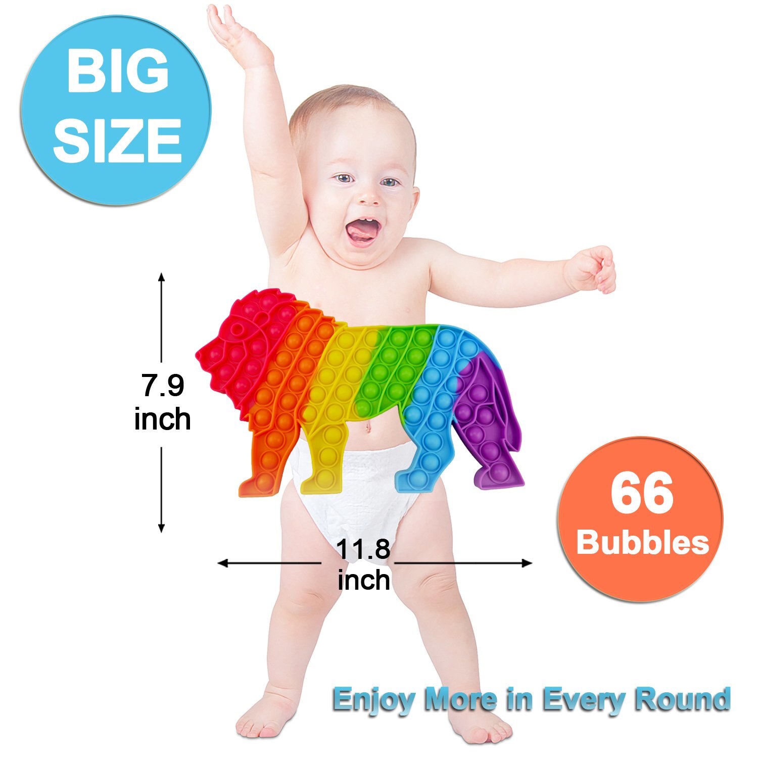 Rainbow Lion Giant Popits Fidget Toys Push Poppers... – Grandado