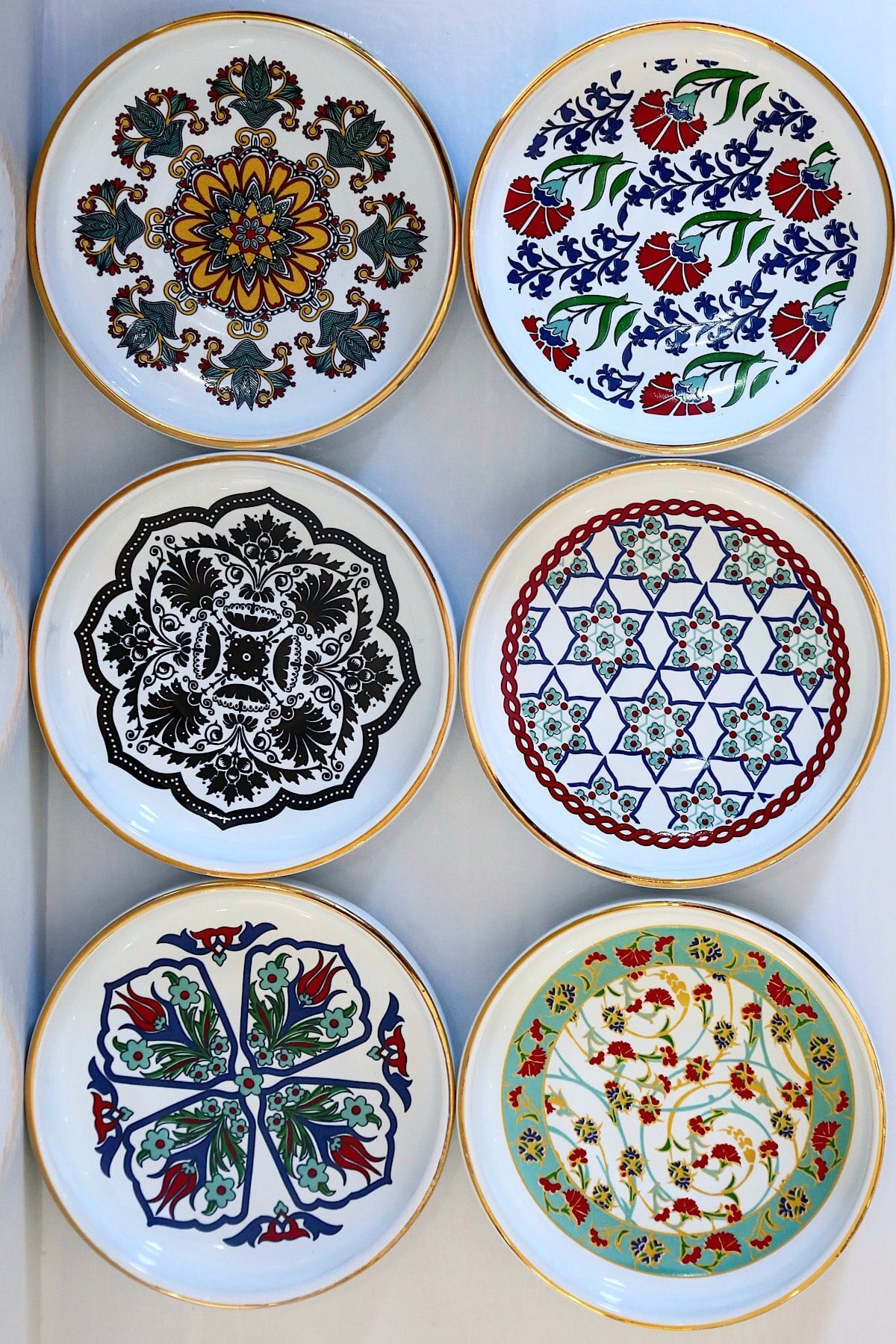 6 lı Çay Tabağı Seti Geleneksel Türk Osmanlı Porse... – Vicedeal
