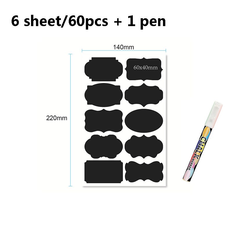 84pcs Jars Chalkboard Label Stickers With Pen Kitc... – Vicedeal