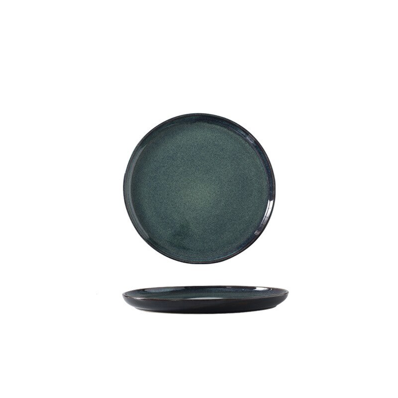 12 Inch Hotel Western Food Plate Blue Glaze Change... – Grandado