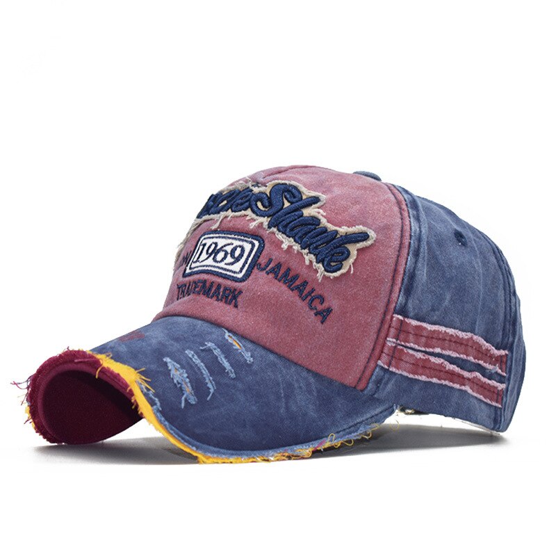 Retro Ripped 1969 Baseball Cap Frayed Edge Sunbonn... – Grandado