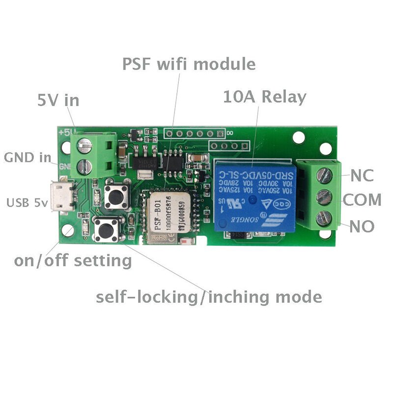 eWeLink Smart USB 5V DIY 1 Channel Jog Inching Sel... – Grandado