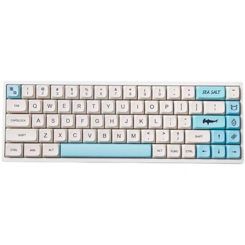 138 Keys XDA PBT Keycap Blue White Theme DYE-SUB J... – Grandado