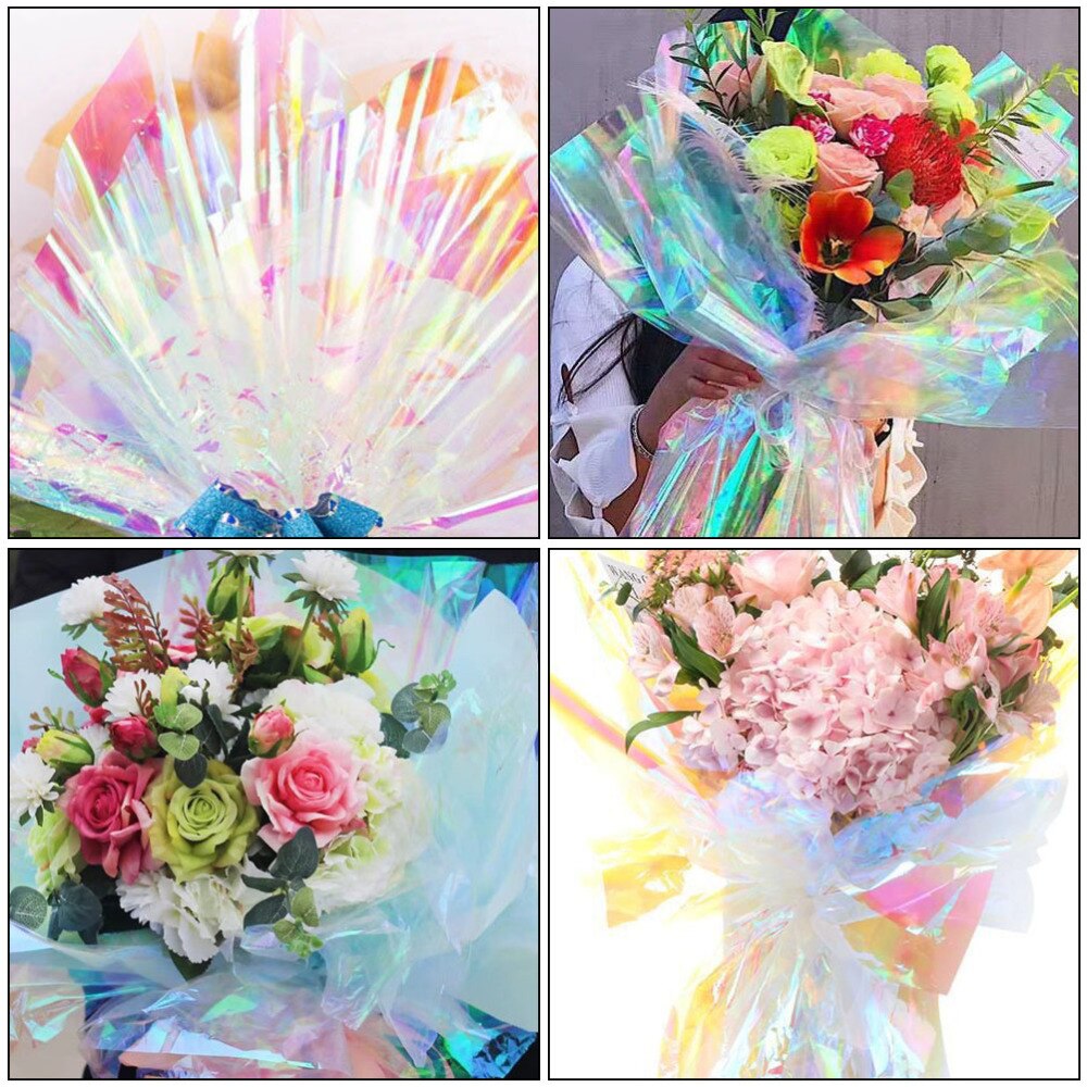 1pc Colorful Cellophane Wrap Paper Iridescent Film Paper DIY Bag ...