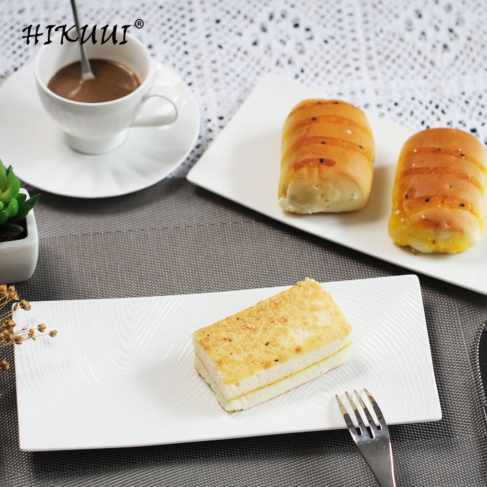 White Porcelain Dinner Plate Rectangle Shallow Sus... – Vicedeal