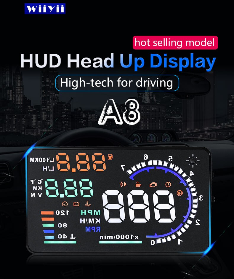 5.5" A8 Car HUD Head Up Display And 5" OBD2 Displa... – Grandado