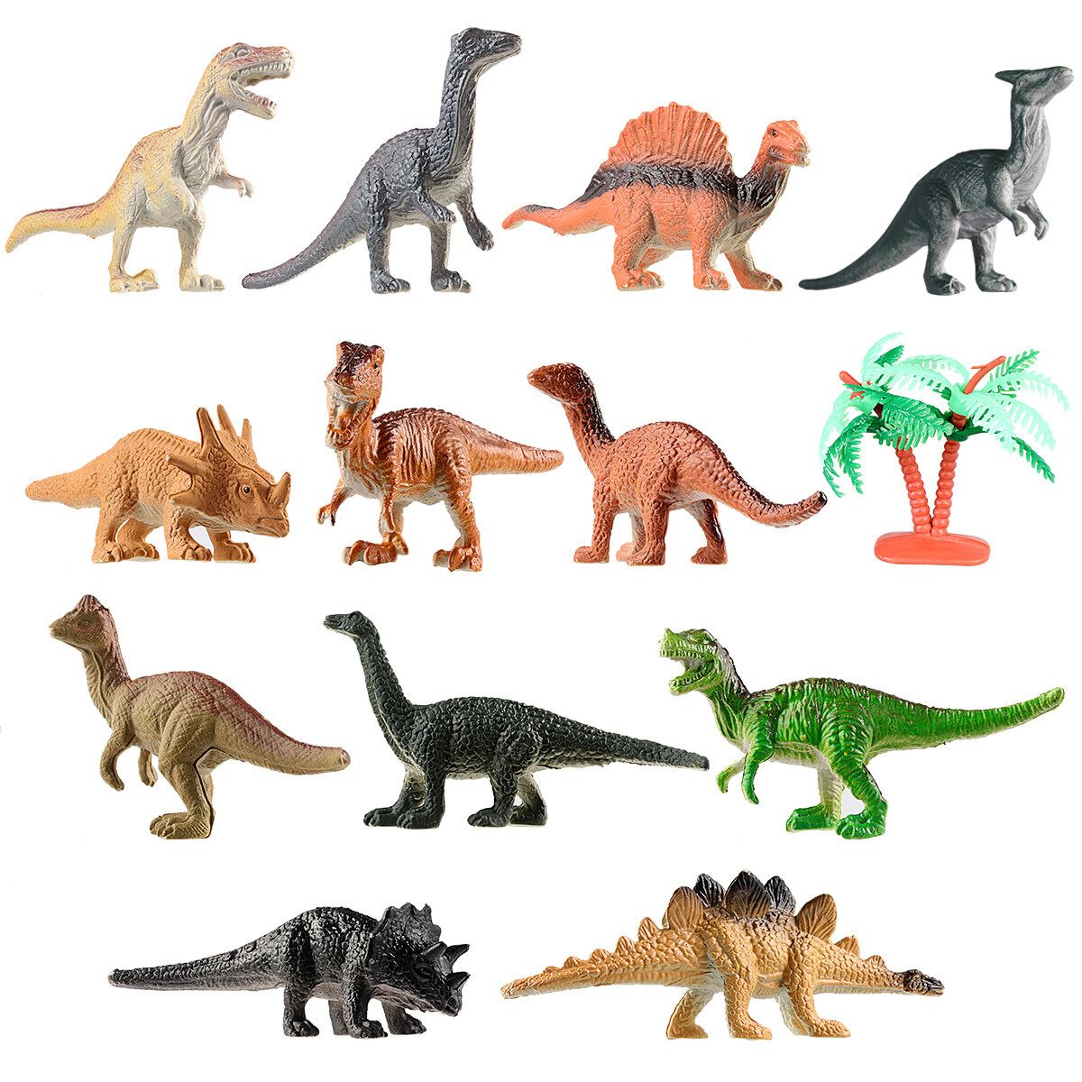 12 Piece Set Realistic Mini Toy Colorful Dinosaurs... – Grandado