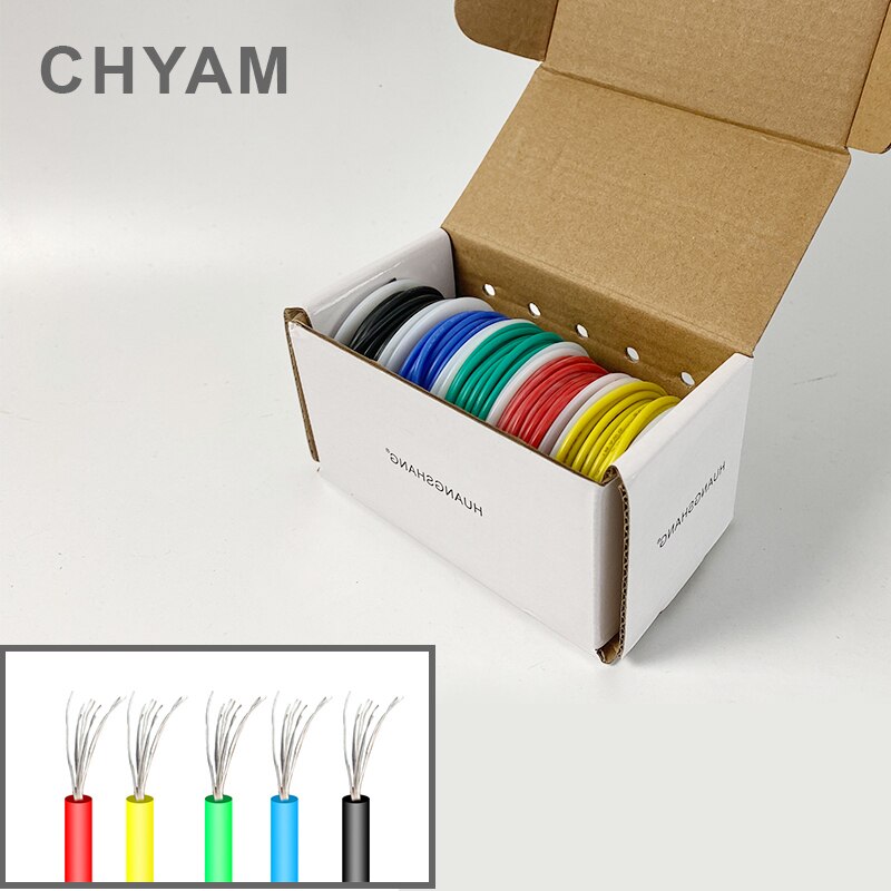 Five Color 30/28/26/24/22/20/18awg Flexible Soft S... – Grandado