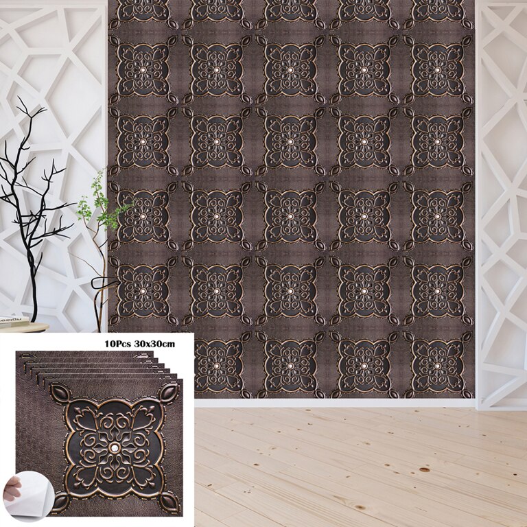 10Pcs/Set European Classical 3D Wall Tile Sticker ... – Grandado