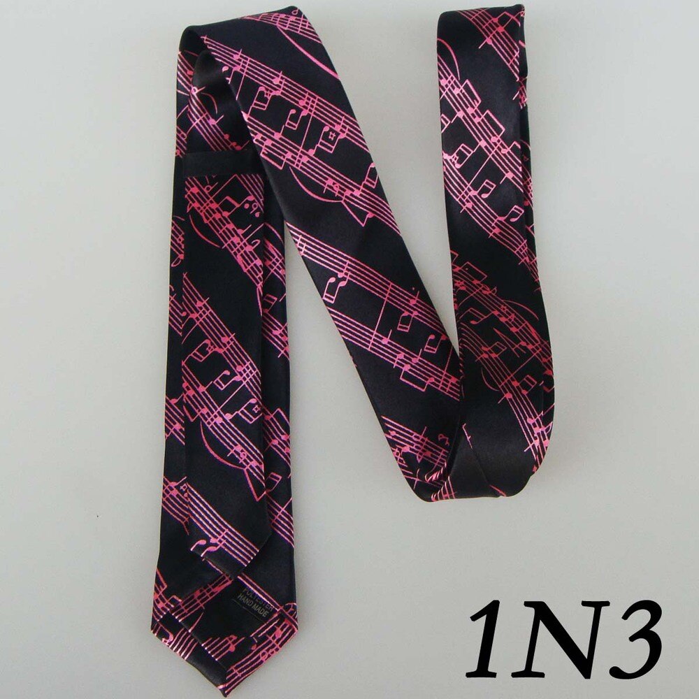 Sheet Music Ties Skinny 5cm Thin Tie Black With Wh... – Grandado