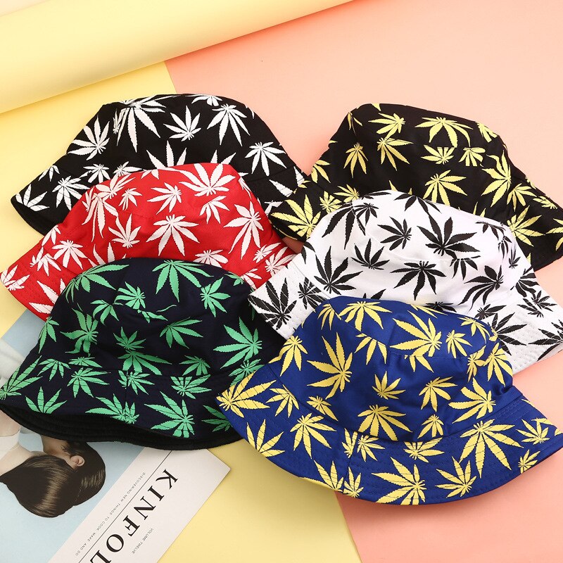 Double Side Unisex Bucket Hats Leaf Fisherman Hat ... – Vicedeal