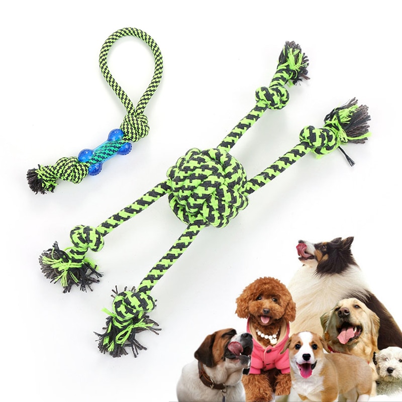 Pet Dogs Teeth Clean Puppy Cotton Chew Rope Knot P... – Vicedeal