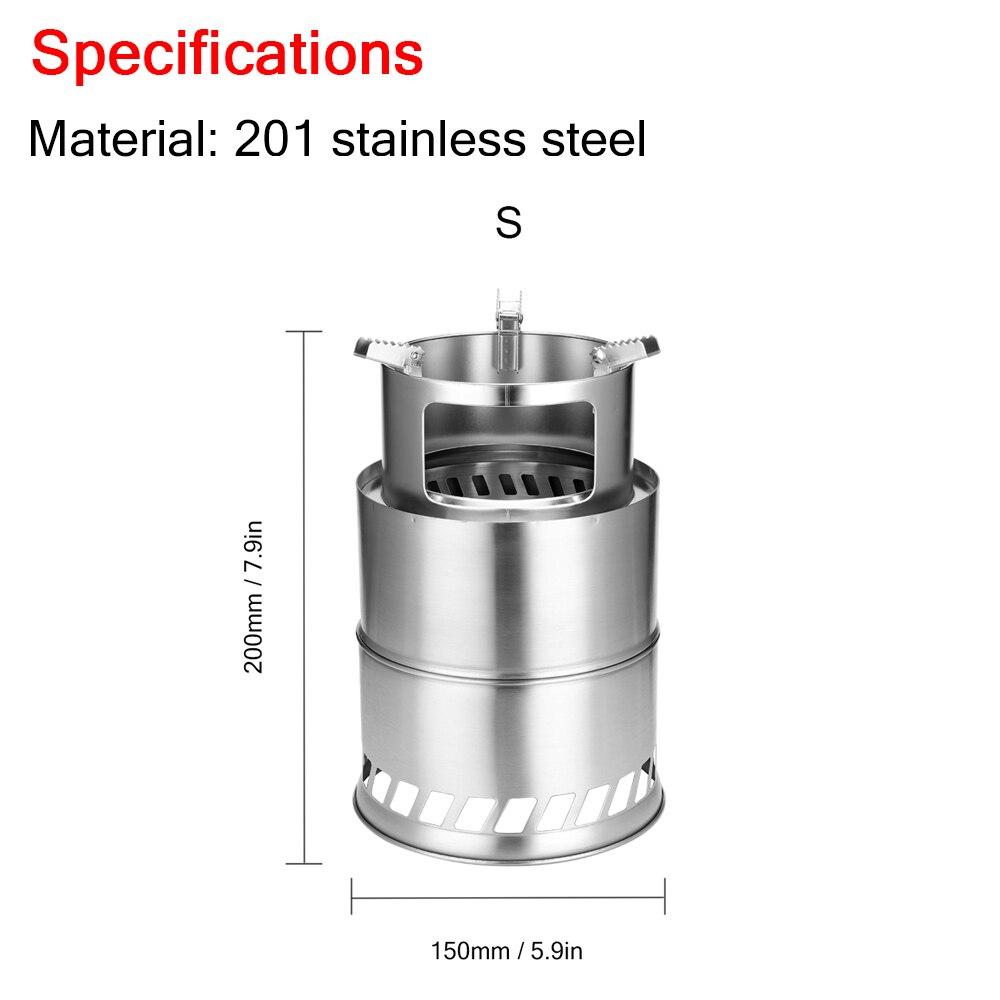 Foldable Camping Wood Burner Stainless Steel Stove... – Grandado