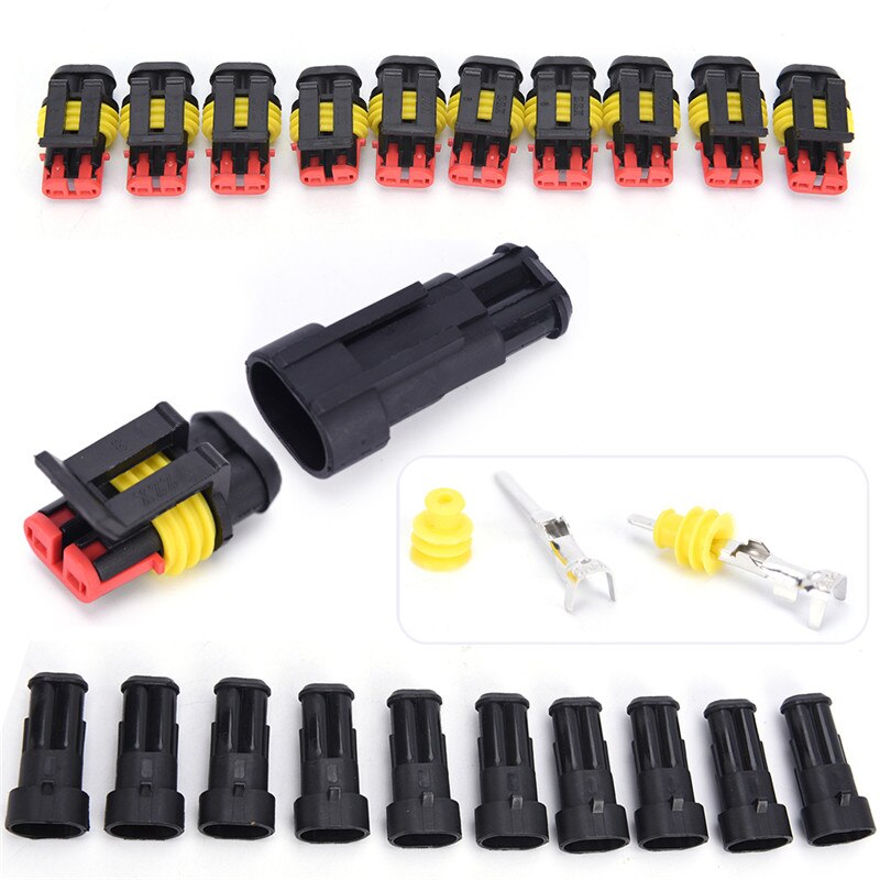 10 Kits 2 Pin Way Verzegelde Waterdichte Elektrisc... – Vicedeal