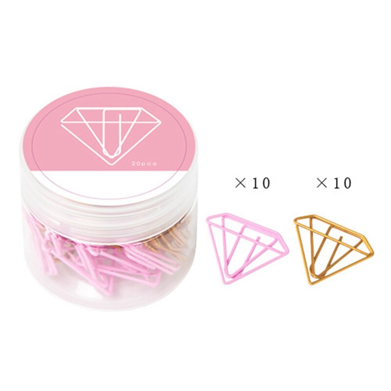 20Pcs/Lot Diamond Paper Clips Mini Metal Clips Cut... – Grandado