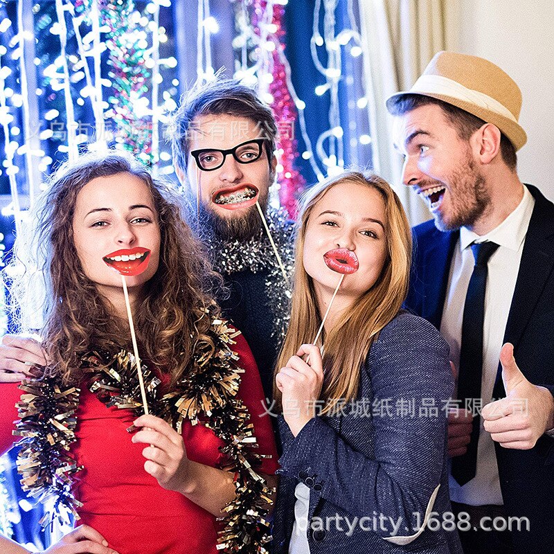 20Pcs Funny Lip Mond Photobooth Props Bruiloft Dec... – Grandado