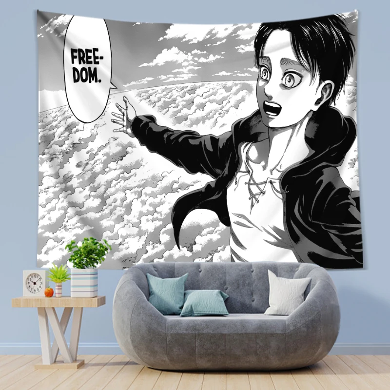 Eren Yeager Freedom Manga Poster Wall Art Kawaii A... – Grandado